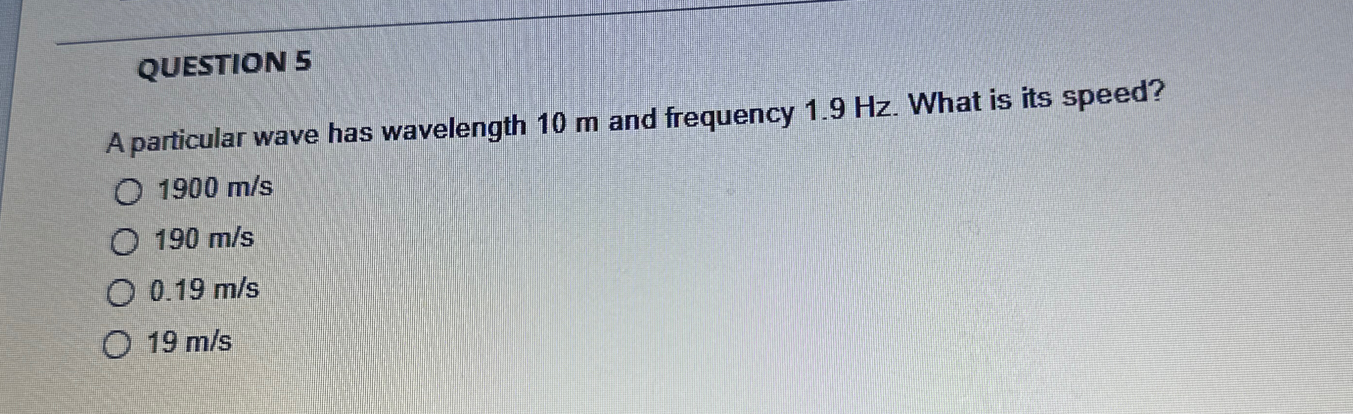 Solved QUESTION 5A particular wave has wavelength 10m ﻿and | Chegg.com