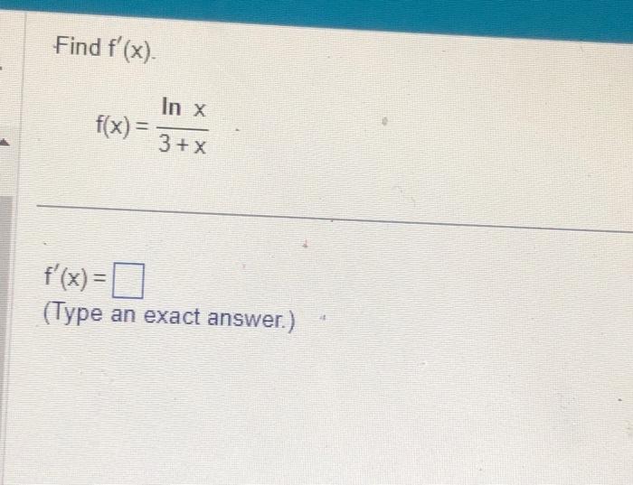 Solved Find \\( f^{\\prime}(x) \\) \\[ f(x)=\\frac{3 x-1}{5 | Chegg.com
