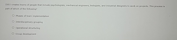 Solved IDEO creates teams of people that include | Chegg.com