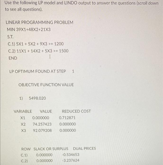 Solved 1) 5×1+5×2+9×3>=1200NO. ITERATIONS =2 RANGES IN WHICH | Chegg.com