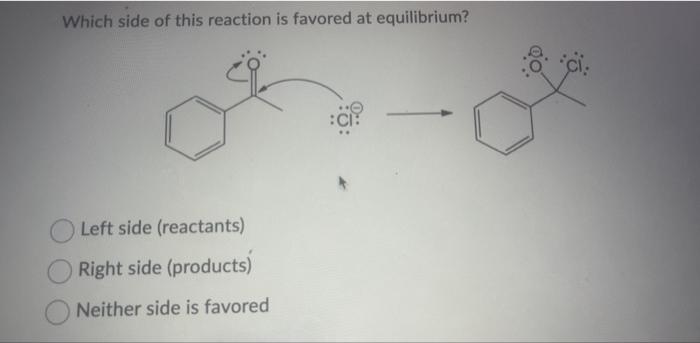 Solved Which side of this reaction is favored at | Chegg.com