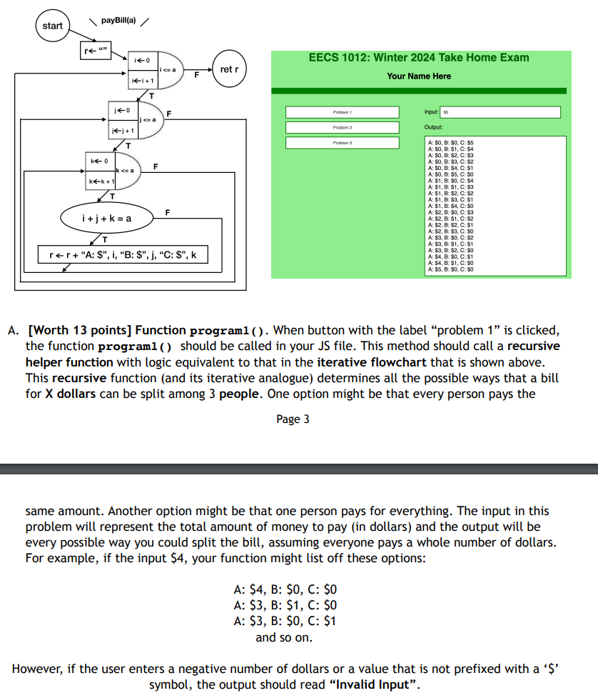 Solved A [worth 13 ﻿points] ﻿function Program1 ﻿when