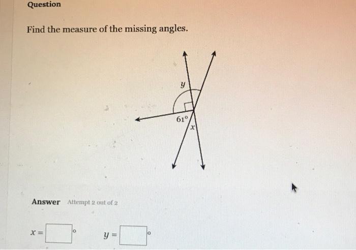 Solved Find The Measure Of The Missing Angles Answer