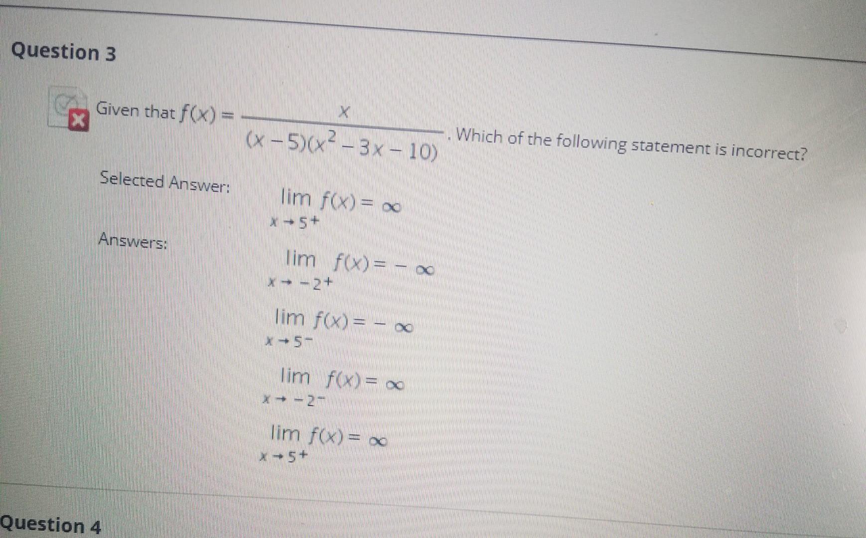 Solved Question 49 Given that f(x)= -3e* – x4. Determine | Chegg.com