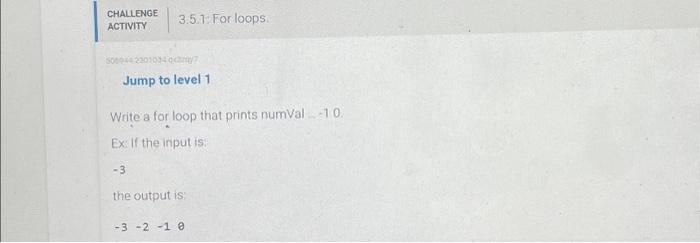 Solved CHALLENGE 3.5.1: For loops. ACTIVITY 506944 | Chegg.com