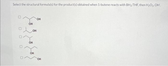 Solved Select the structural formula(s) for the product(s) | Chegg.com