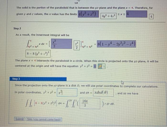 Solved Cise Evaluate the triple integral. SIA x dv, where E | Chegg.com