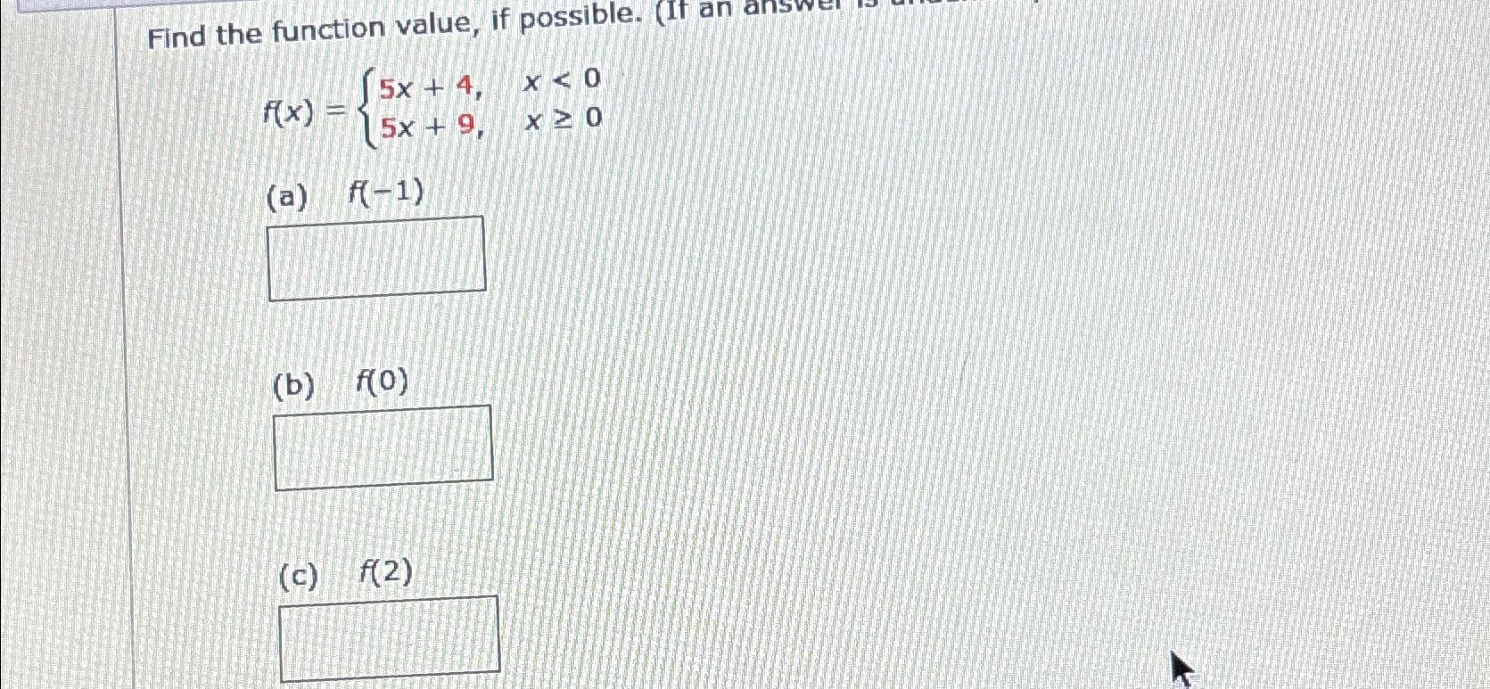 Solved Find the function value, if | Chegg.com