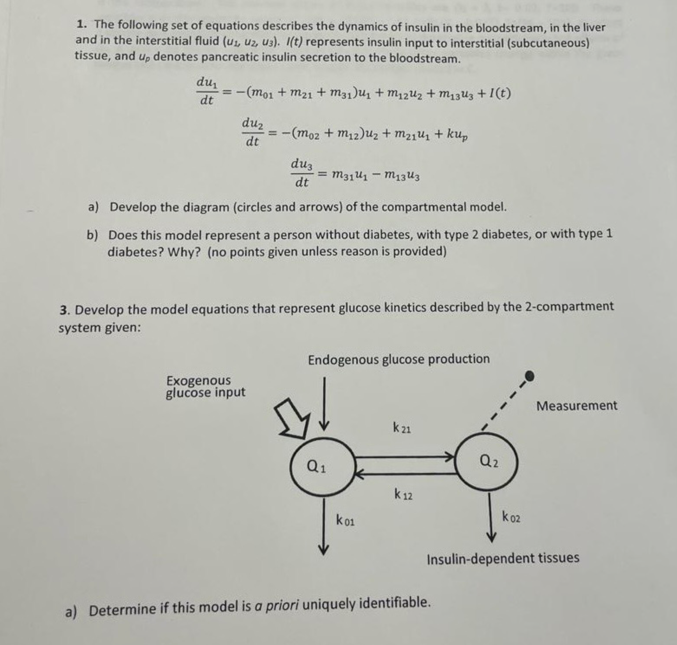 Solved The following set of equations describes the dynamics | Chegg.com