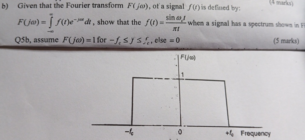 Solved Given that the Fourier transform F(jω), ﻿of a signal | Chegg.com