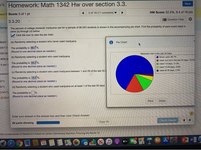 Solved Save Homework: Math 1342 Hw over section 3.3. 4 of 16 | Chegg.com