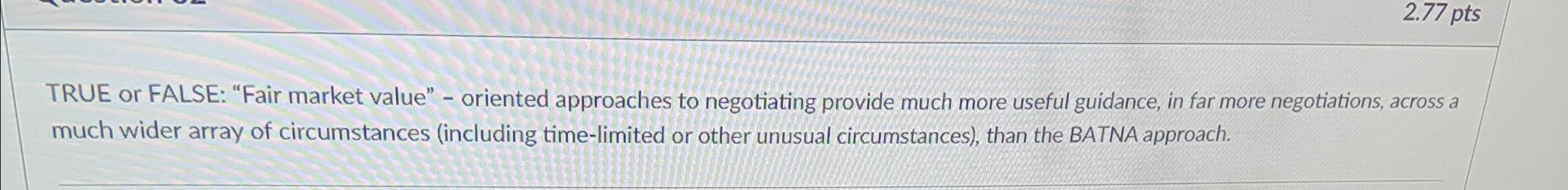 Solved TRUE or FALSE: "Fair market value" - ﻿oriented | Chegg.com