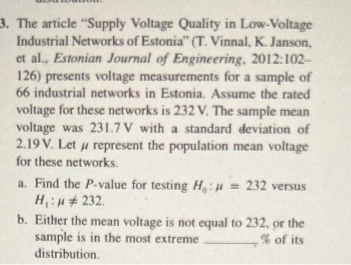 Solved The article "Supply Voltage Quality in Low-Voltage | Chegg.com