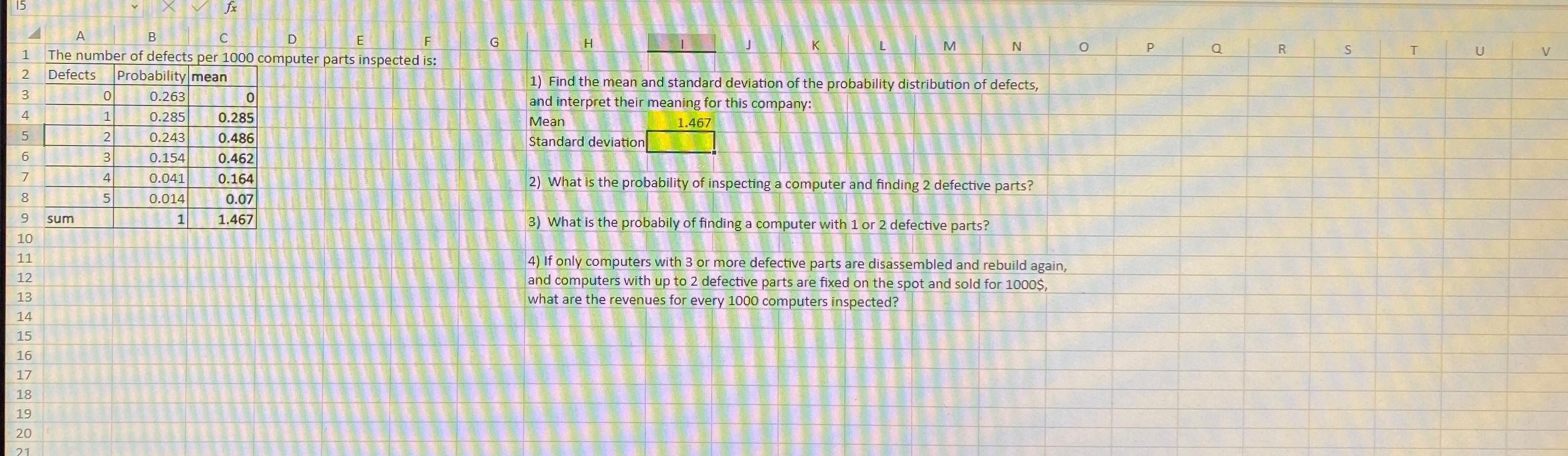 Solved Solve: The number of defects per 1000 ﻿computer parts | Chegg.com