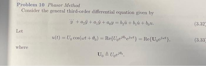 Solved Problem 10 Phasor Method Consider the general | Chegg.com