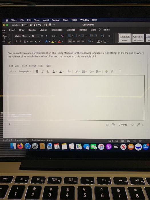 Solved Word File Edit View Insert Format Tools Table Window | Chegg.com
