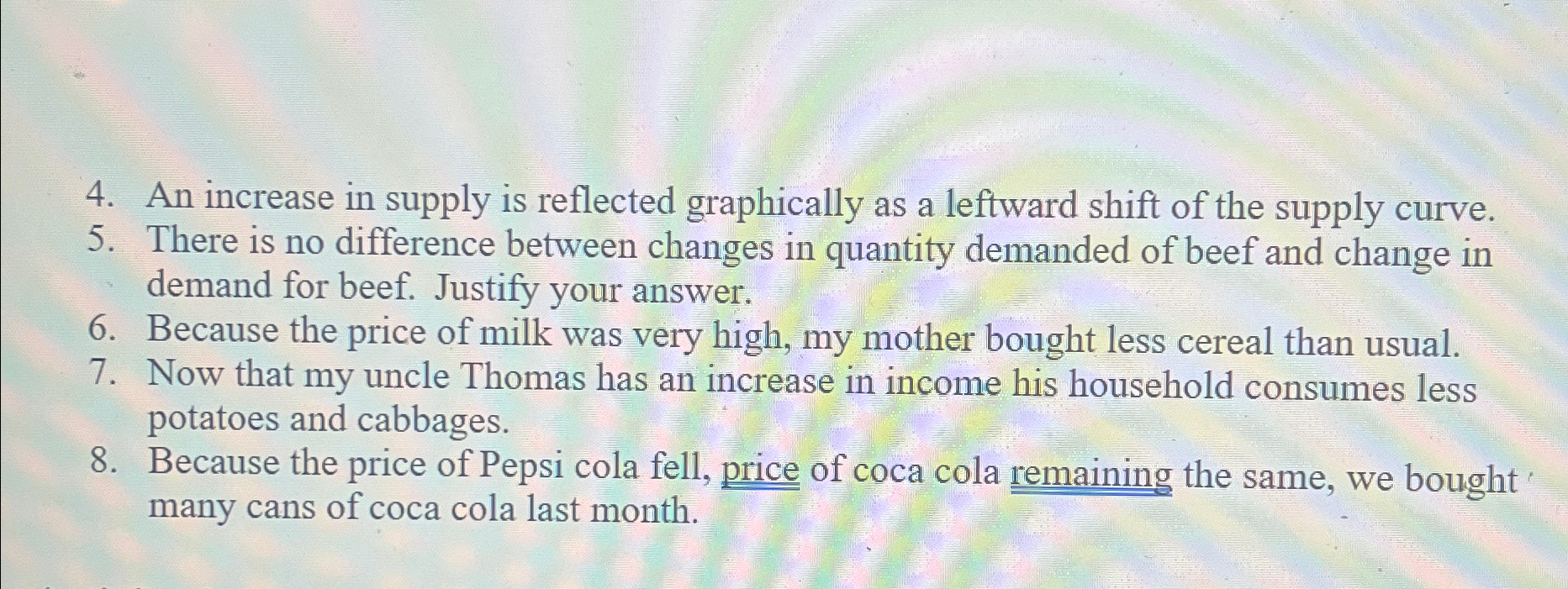 Solved An increase in supply is reflected graphically as a | Chegg.com