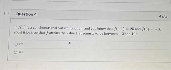 Solved Question 4 If f(x) is a continuous real-valued | Chegg.com