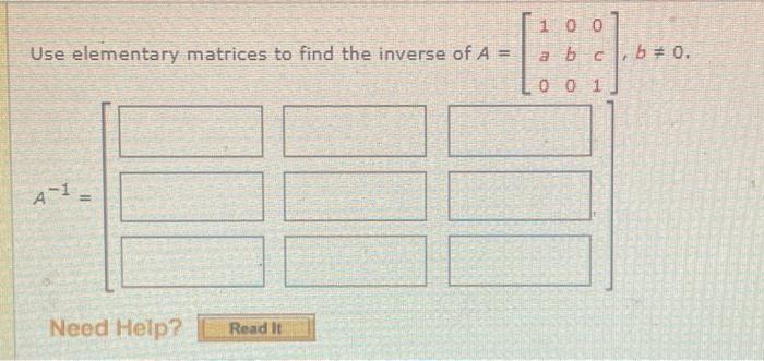 Solved Use elementary matrices to find the inverse of | Chegg.com