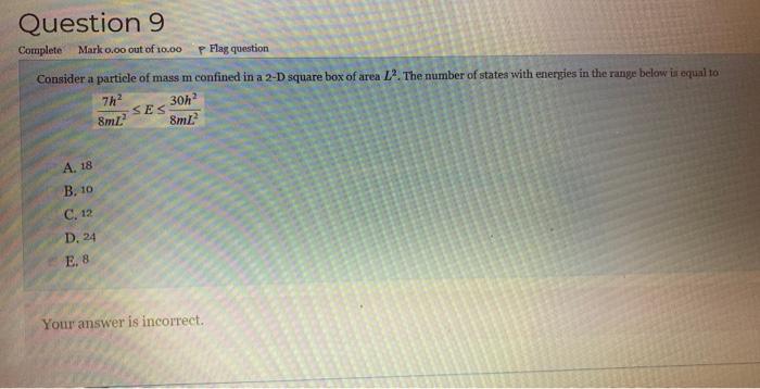 Solved Consider a particle of mass m confined in a 2-D | Chegg.com