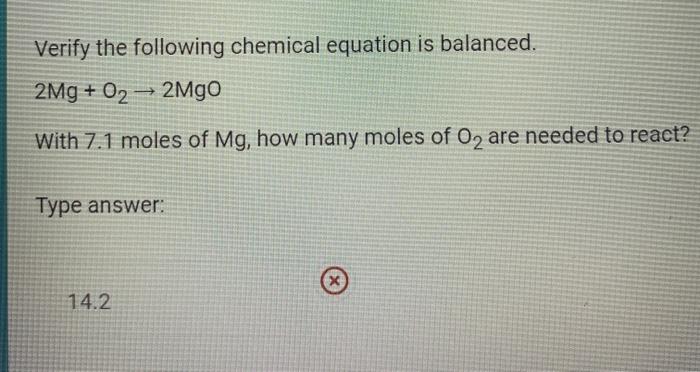 Solved Verify the following chemical equation is balanced. | Chegg.com