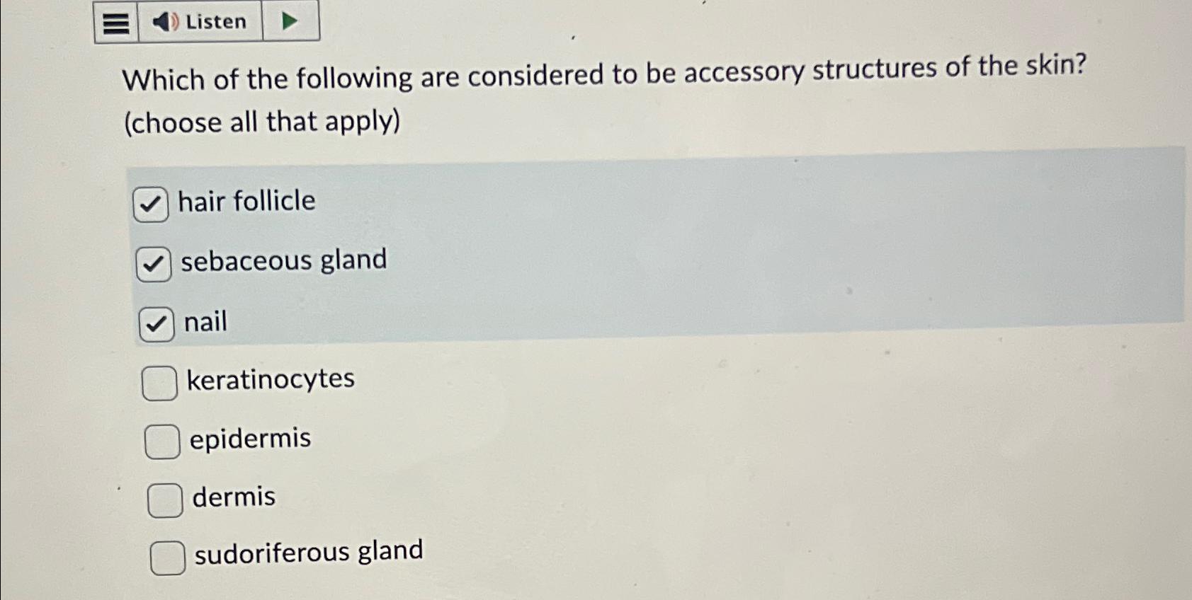 Solved Which of the following are considered to be accessory | Chegg.com