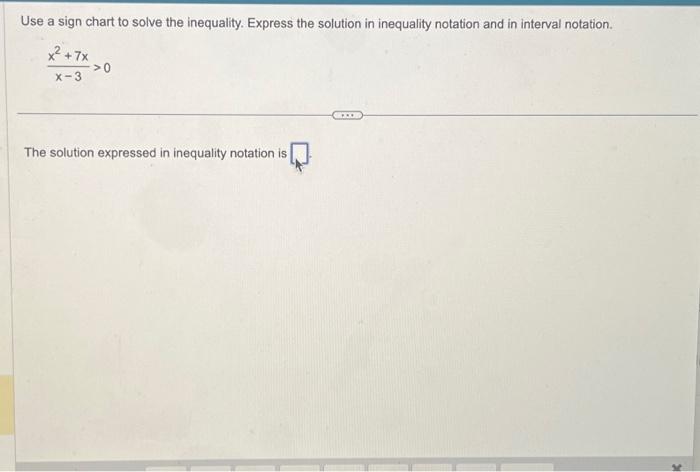 Solved Use a sign chart to solve the inequality. Express the | Chegg.com