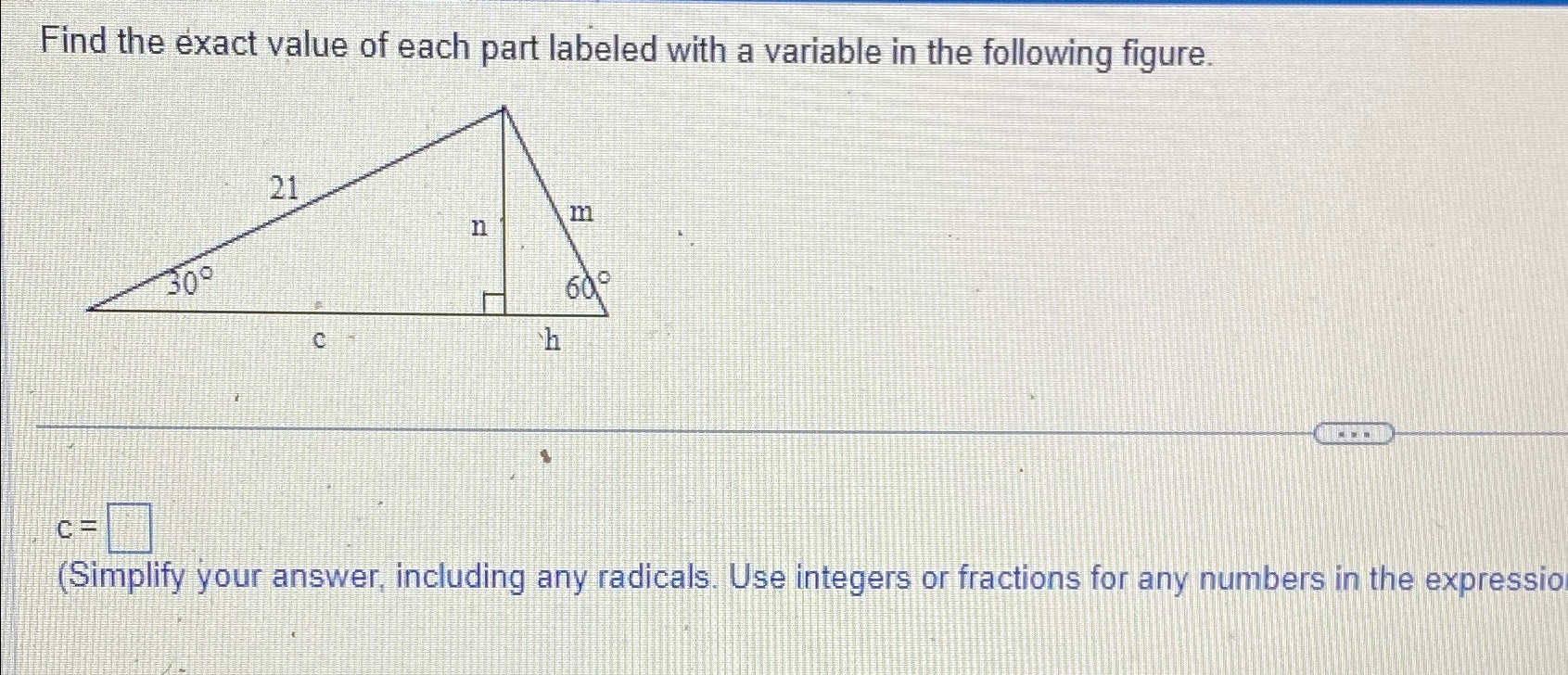 Solved Find the exact value of each part labeled with a | Chegg.com