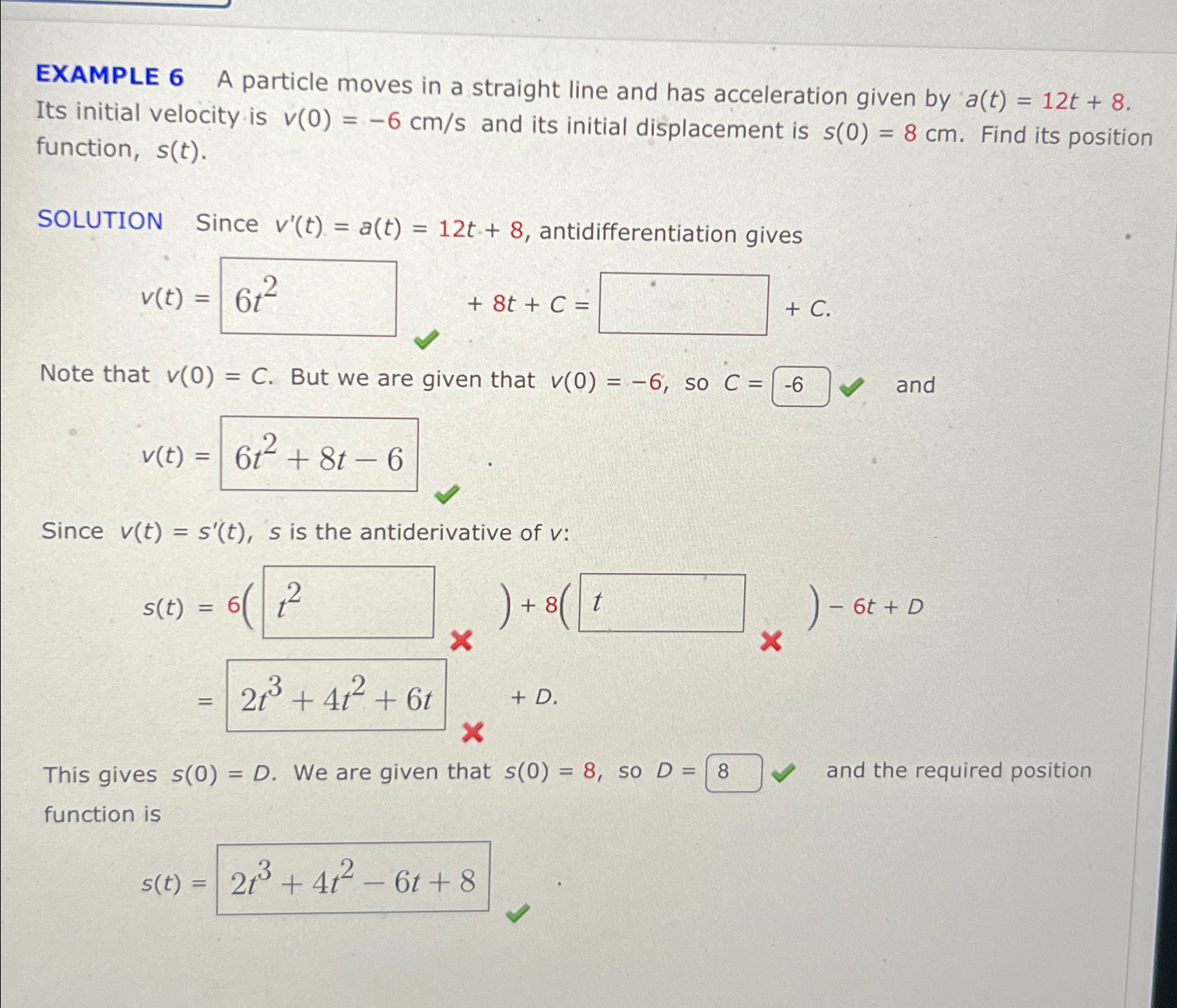 Solved EXAMPLE 6 ﻿A particle moves in a straight line and | Chegg.com