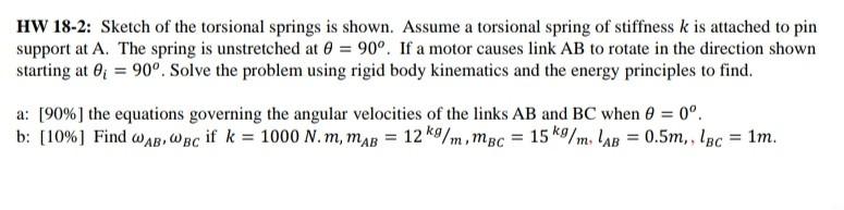 Solved HW 18-2: Sketch of the torsional springs is shown. | Chegg.com