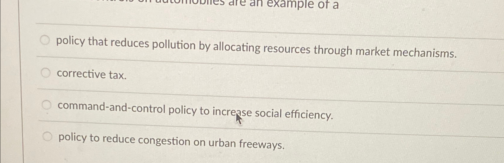 Solved policy that reduces pollution by allocating resources | Chegg.com