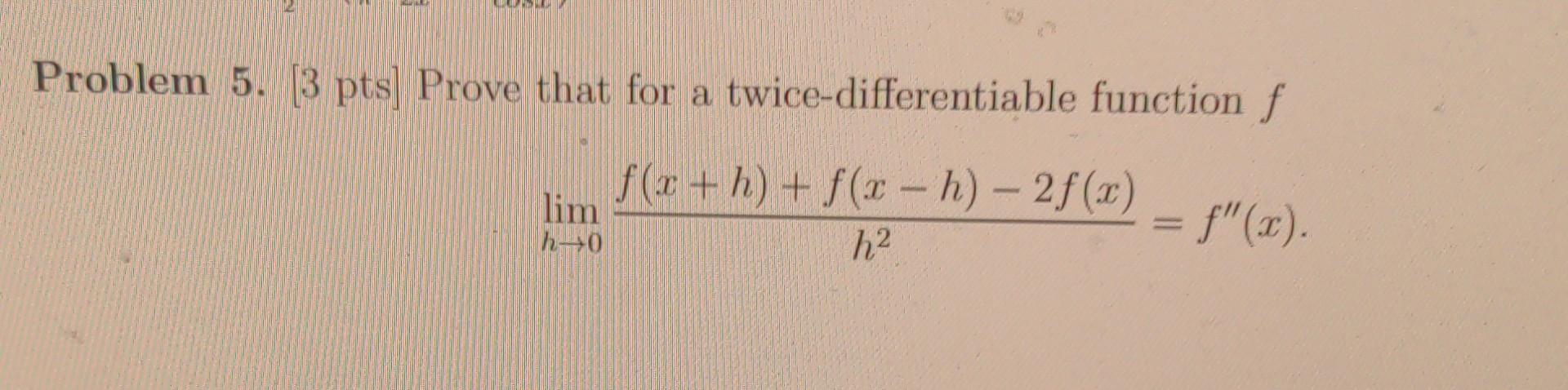 Solved Problem 5. [3pts] Prove that for a | Chegg.com