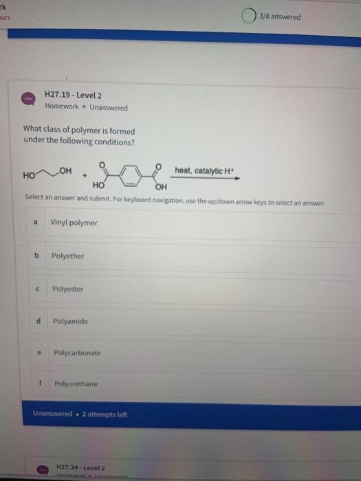 Solved Ework N 6 Hours 2 8 Answered H27 8 Level 1 Homework