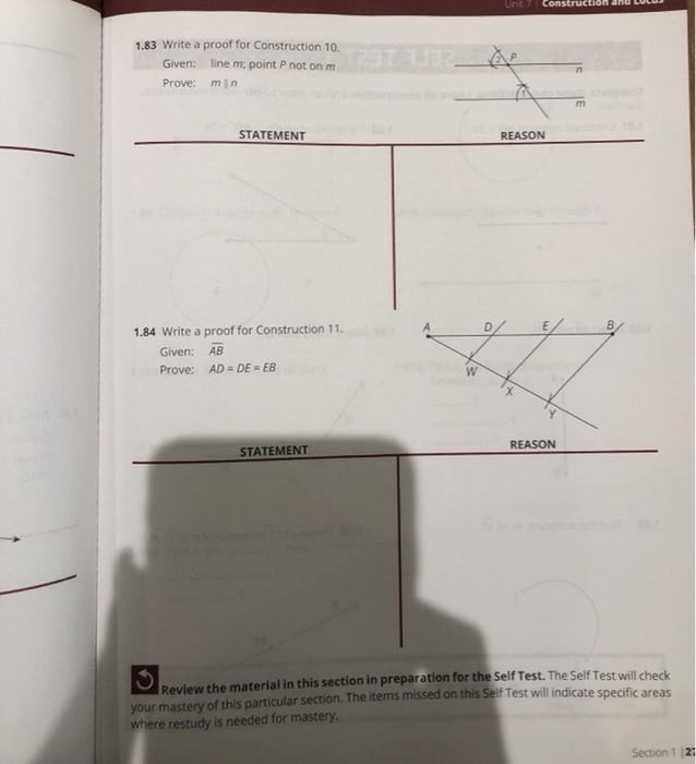 Solved X Х 1 2 M Complete the following proofs. 1.79 Write a | Chegg.com