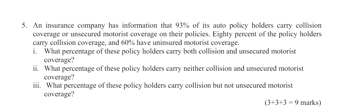 Solved An insurance company has information that 93% ﻿of its | Chegg.com