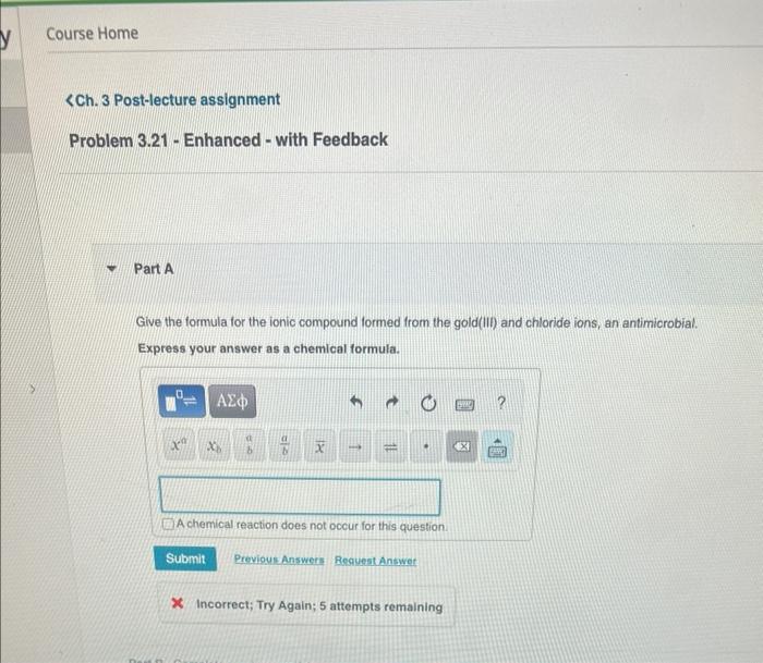 Solved Give the formula for the ionic compound formed from | Chegg.com