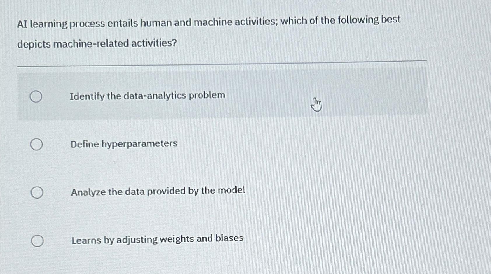 Solved AI learning process entails human and machine | Chegg.com