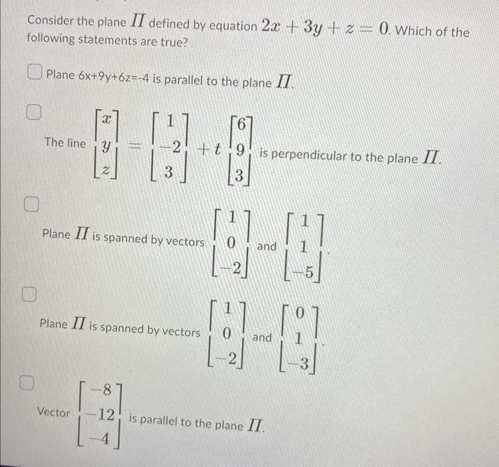 Solved The equation of the plane parallel to the xy-plane | Chegg.com