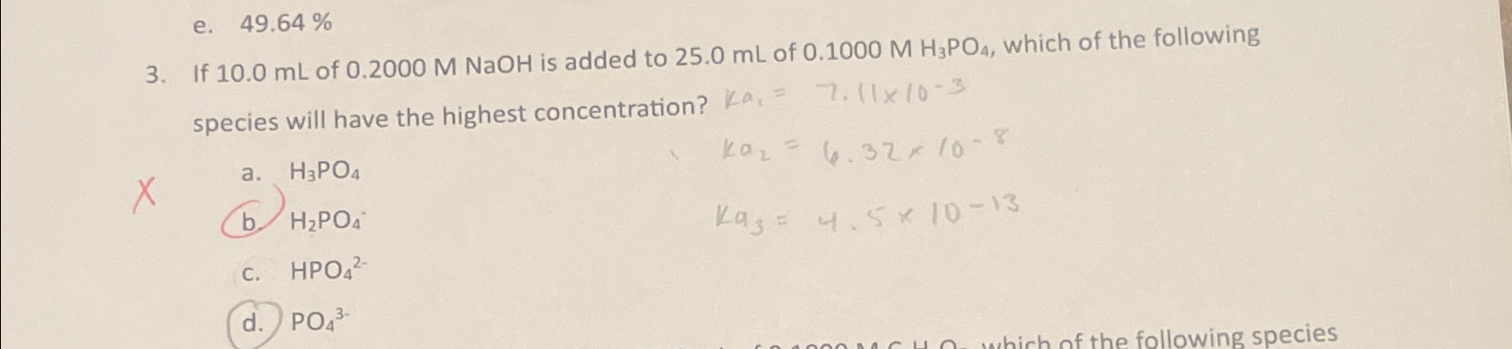 Solved If 10.0mL ﻿of 0.2000MNaOH is added to 25.0mL ﻿of | Chegg.com