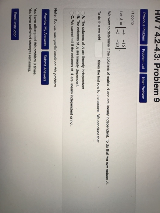 Solved HW 74.2-4.3: Problem 9 Previous Problem Problem List | Chegg.com