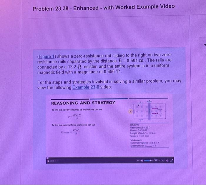 Solved (Figure 1) shows a zero-resistance rod sliding to the | Chegg.com