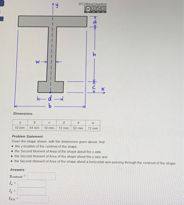 Solved Dimensions: Problem Statement: Given the shape shown, | Chegg.com
