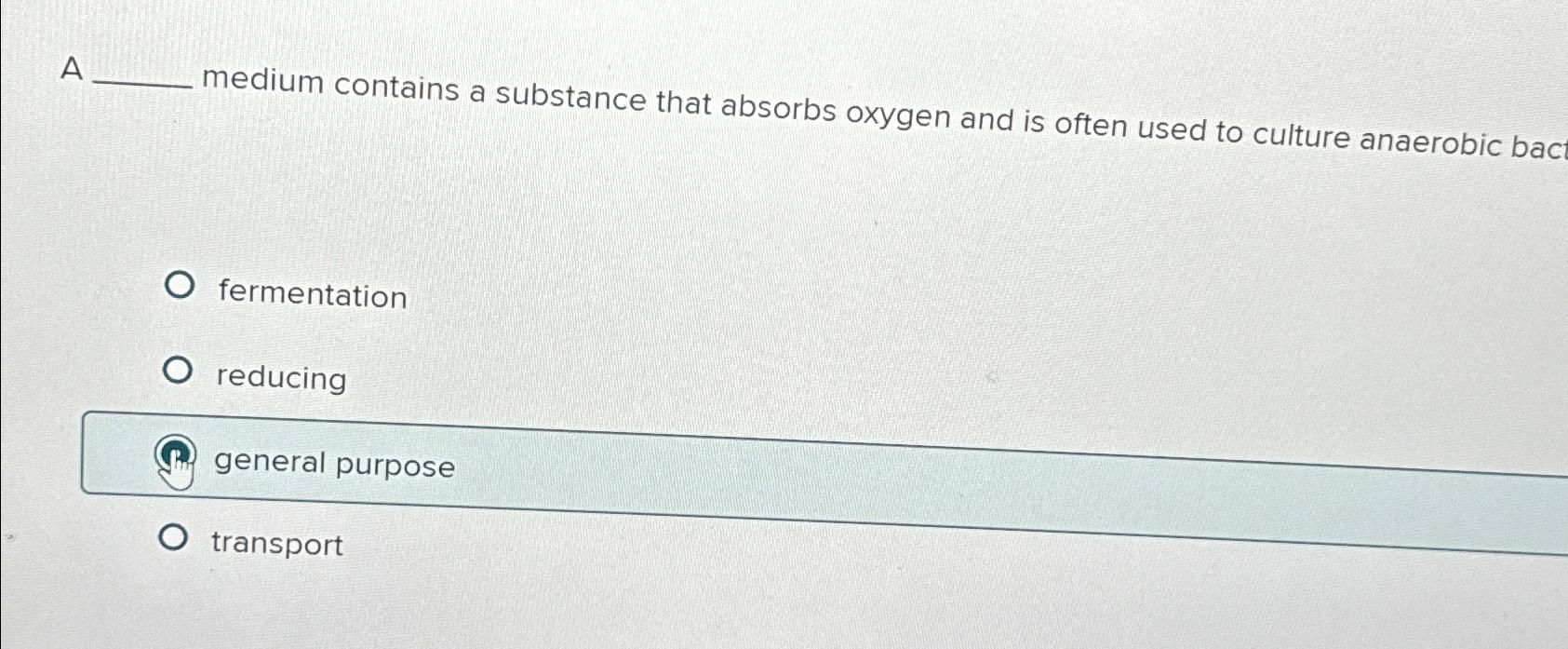 Solved A medium contains a substance that absorbs oxygen and | Chegg.com
