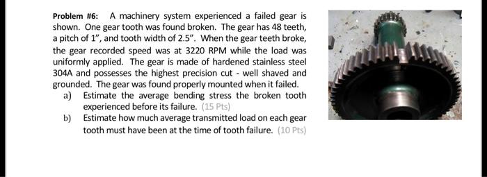 Solved Problem #6: A machinery system experienced a failed | Chegg.com