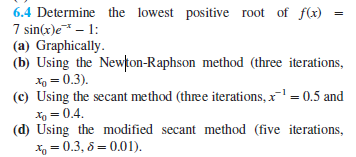 Solved 6.4 ﻿Determine the lowest positive root | Chegg.com