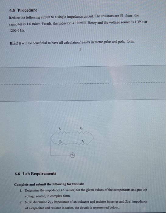 6.5 Procedure Reduce the following circuit to a | Chegg.com