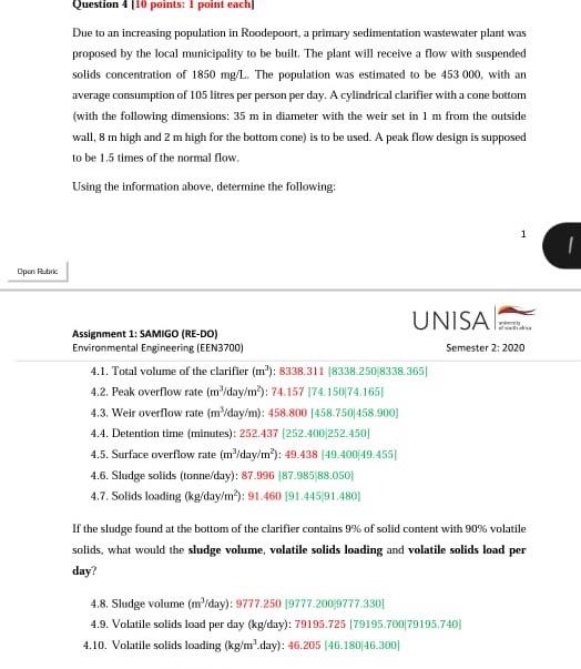 Solved Due to an increasing population in Roodepoort, a | Chegg.com