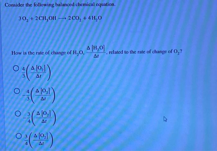 Solved Consider the following balanced chemical equation. | Chegg.com