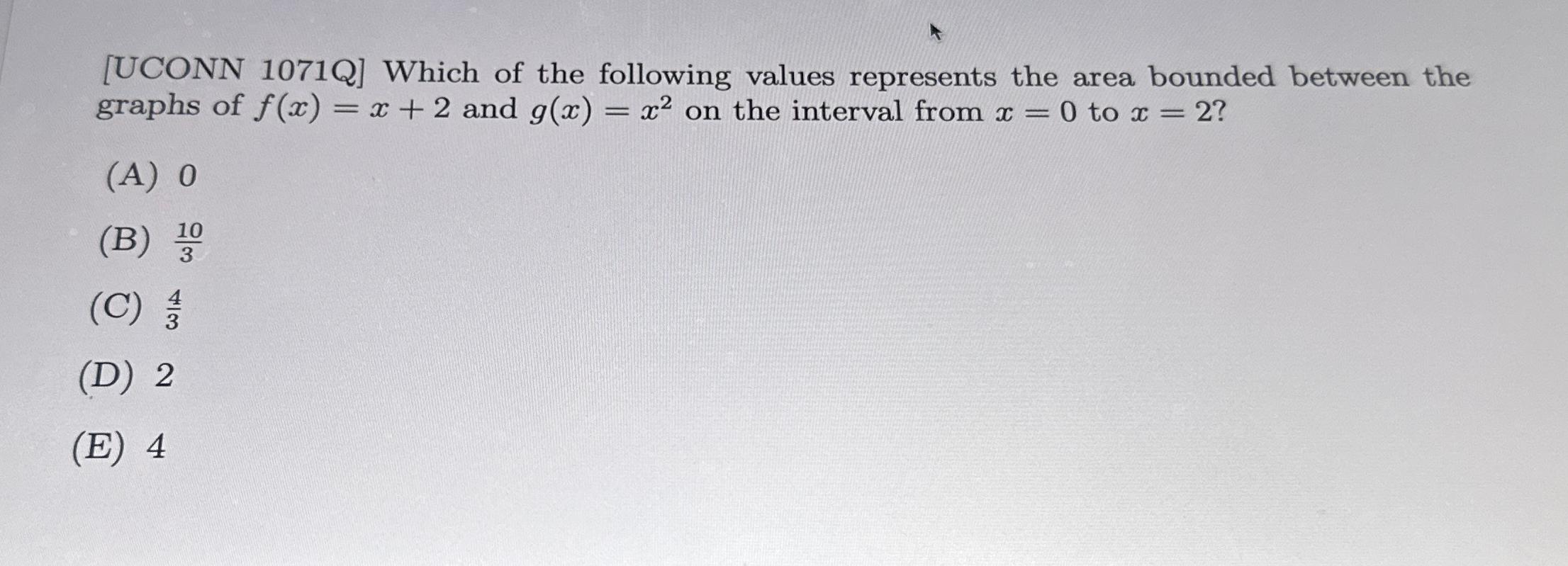 Solved [UCONN 1071Q] ﻿Which of the following values | Chegg.com