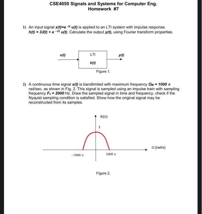 Solved CSE4050 Signals and Systems for Computer Eng. | Chegg.com